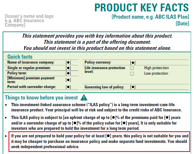IFEC – Expected minimum holding period of an ILAS product