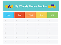 Free activity sheets for children to plan and learn money basics